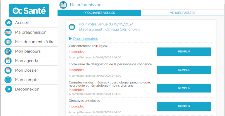 FAQ : « Mon espace patient Oc Santé » - OC Santé